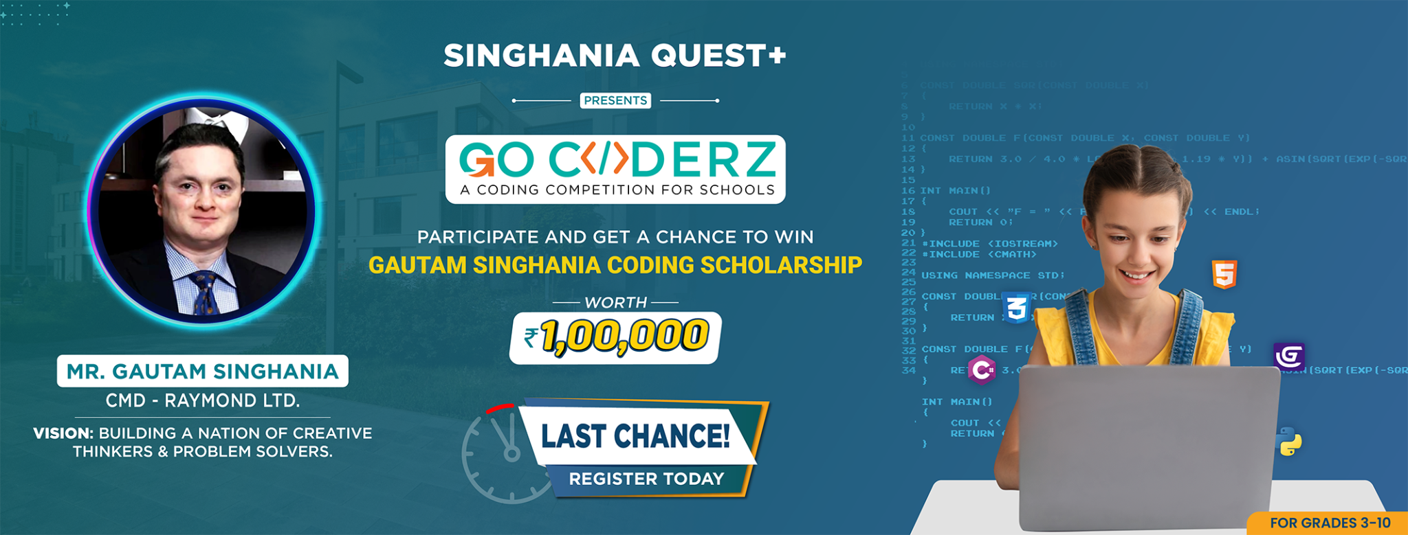Go Coderz: A Coding Competition for Schools [Classes 3-10]