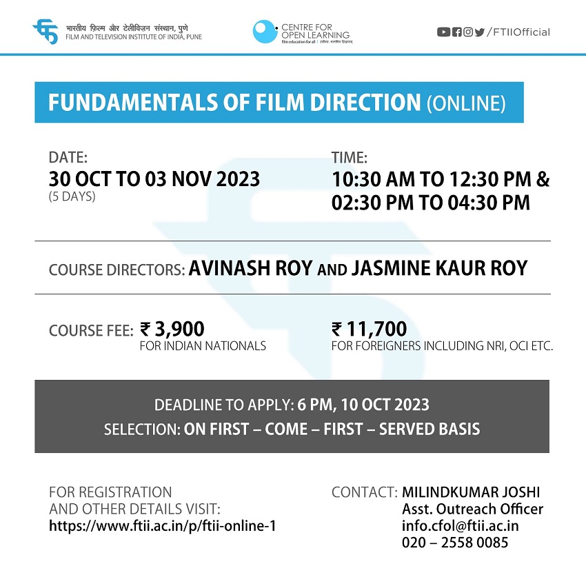 Online Course on Fundamentals of Film Direction by FTII