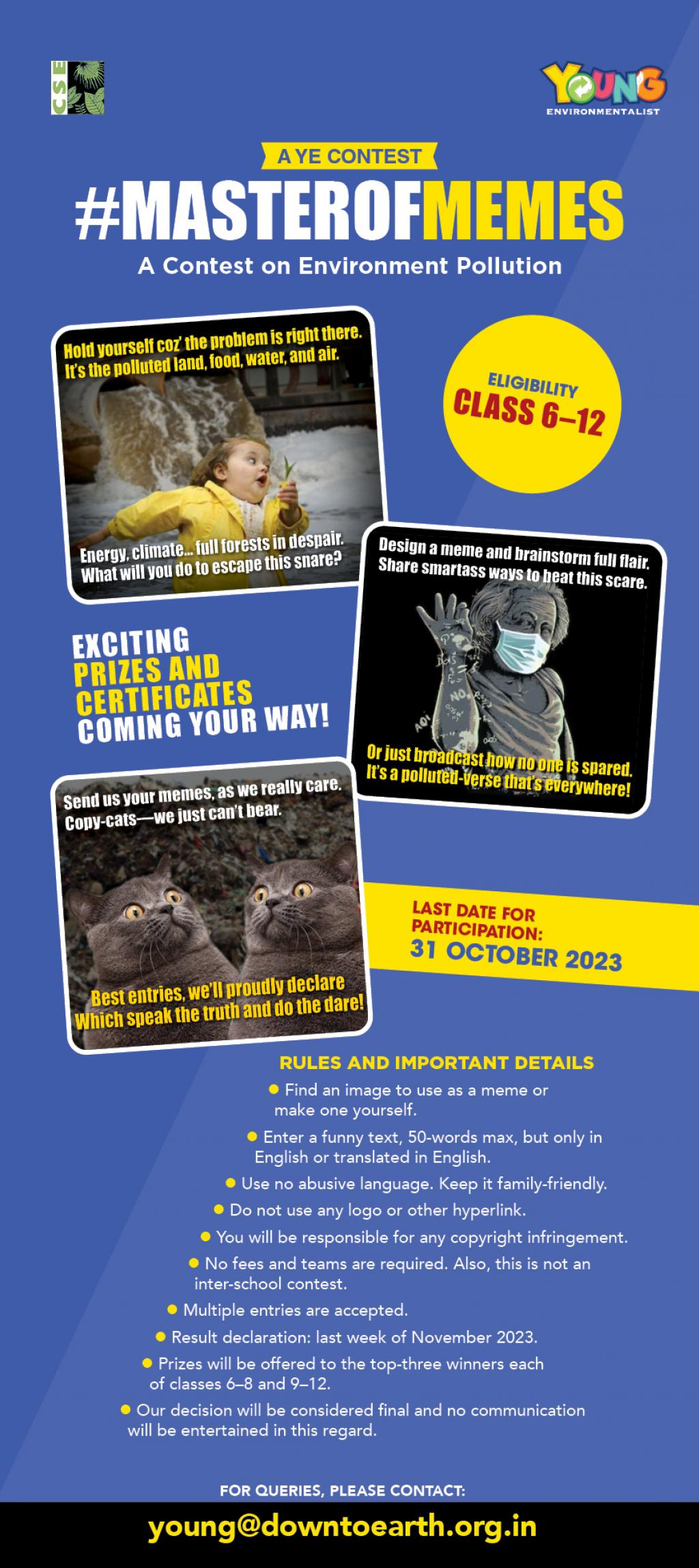 Master of Memes 2023: A Contest on Environment Pollution