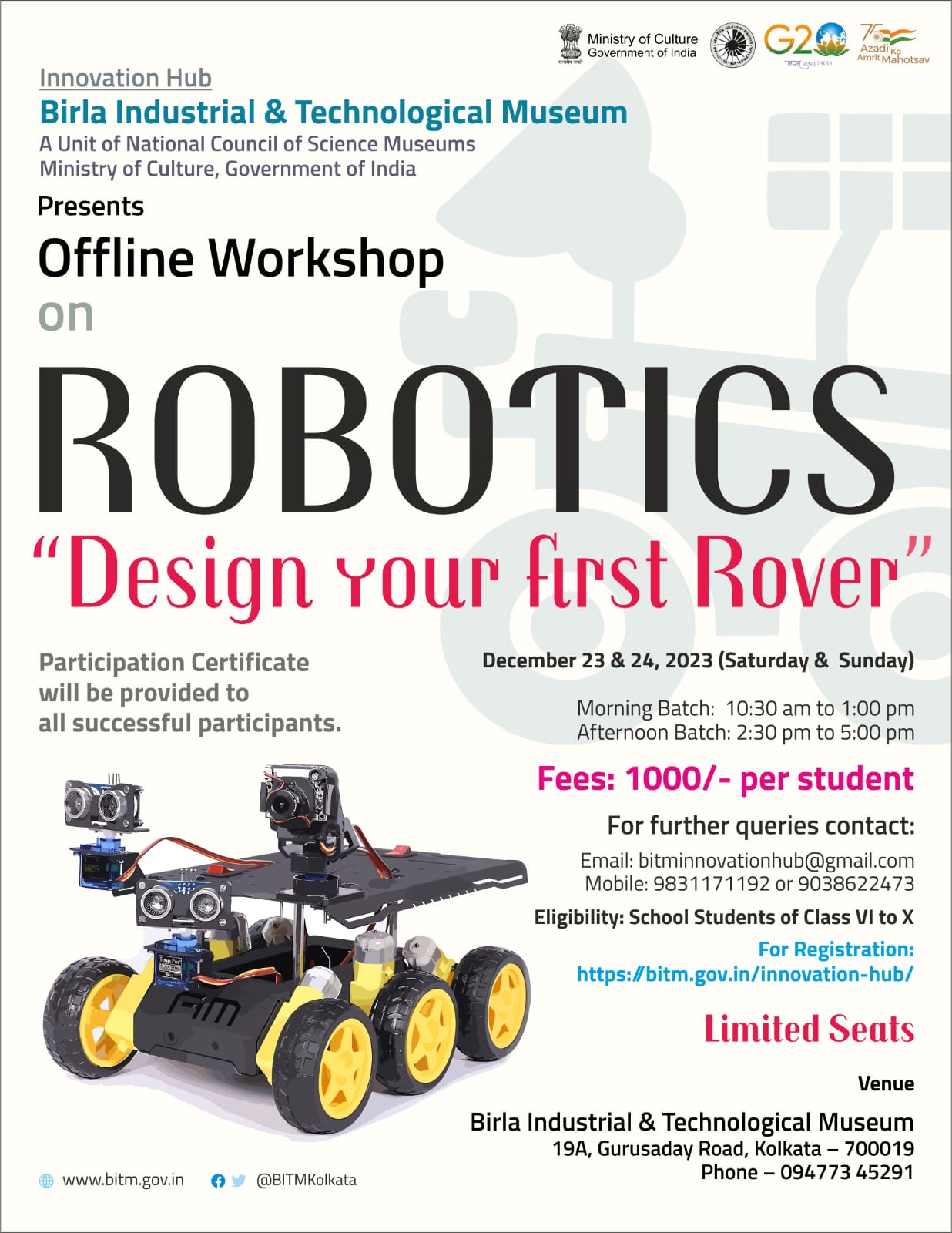 Workshop on Robotics: Design Your First Rover